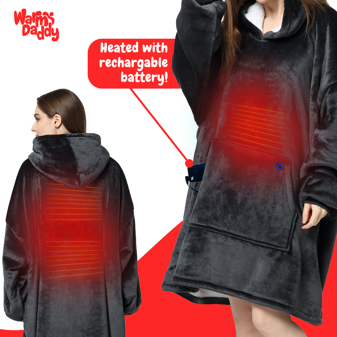 Warm Daddy® Full-Body (Front & Back) Heated Robe with Power Bank ...